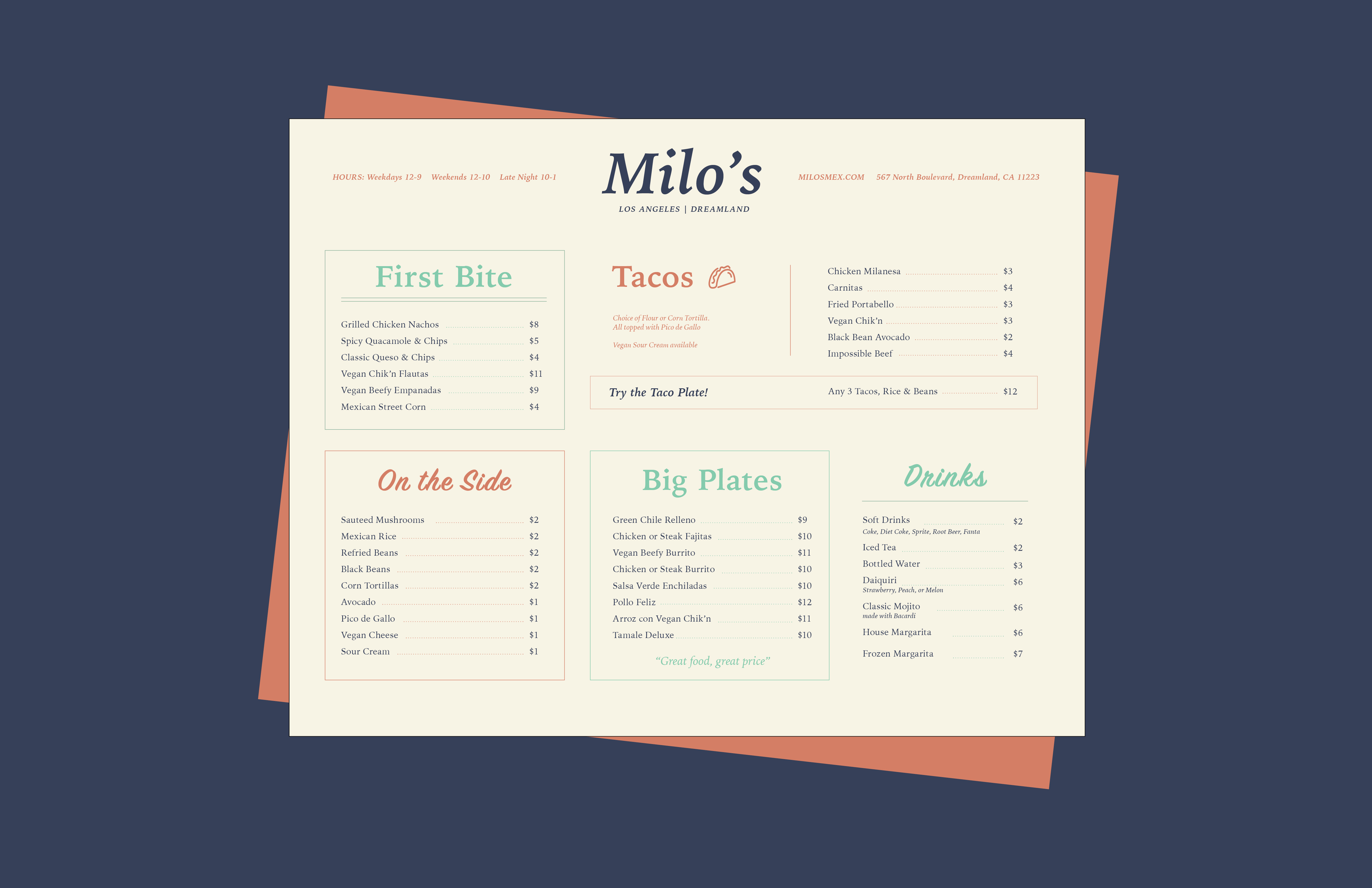 Milo’s Menus – Lindsay Michael Design